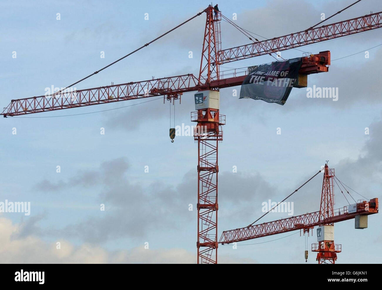David Chick, from the group Fathers 4 Justice, stands dressed in a ...