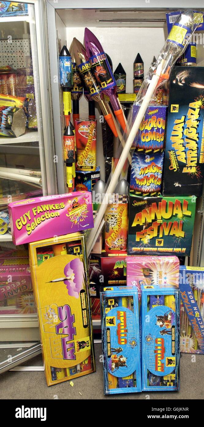 Fireworks on sale in a north london store hi-res stock photography and ...