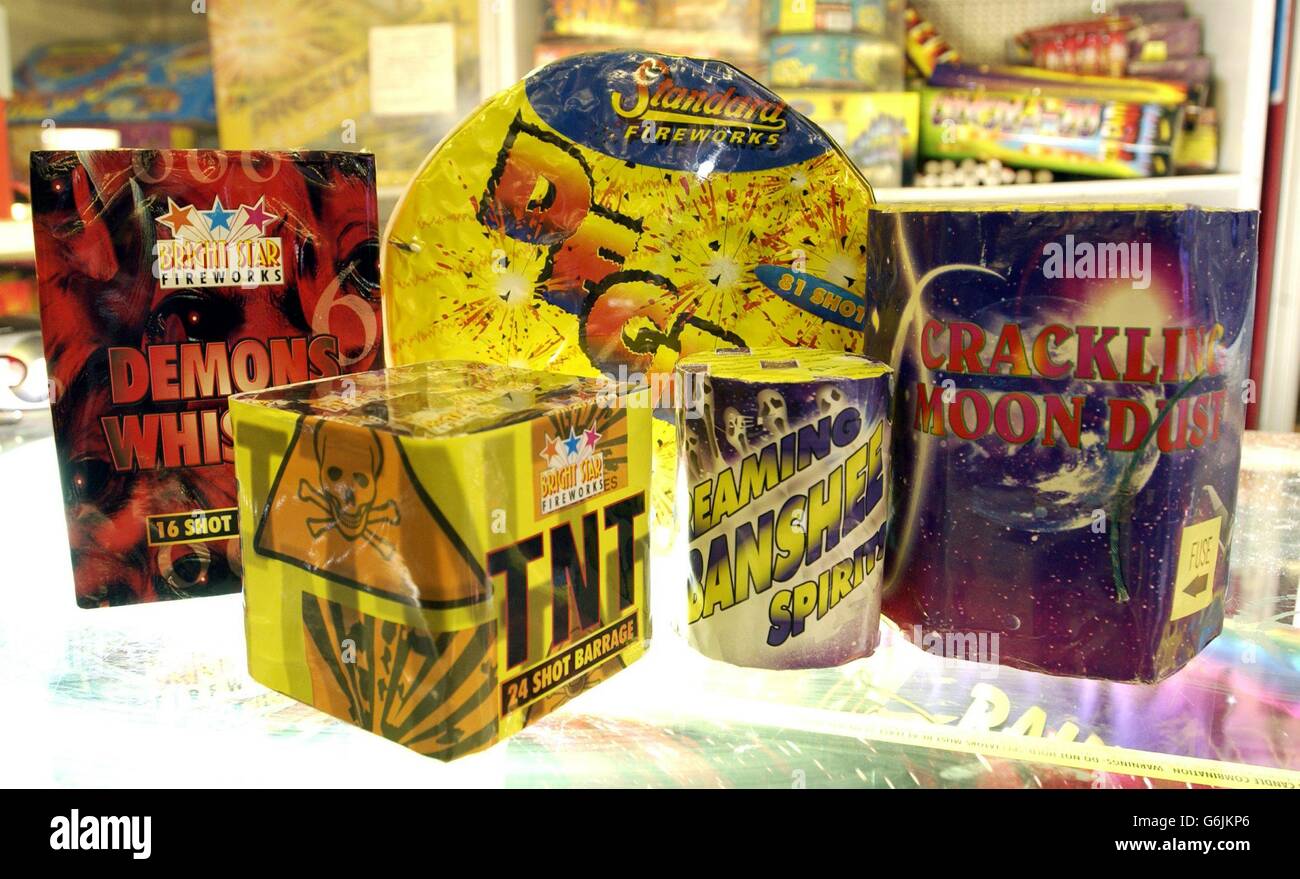 Fireworks on sale in a North London store Stock Photo - Alamy