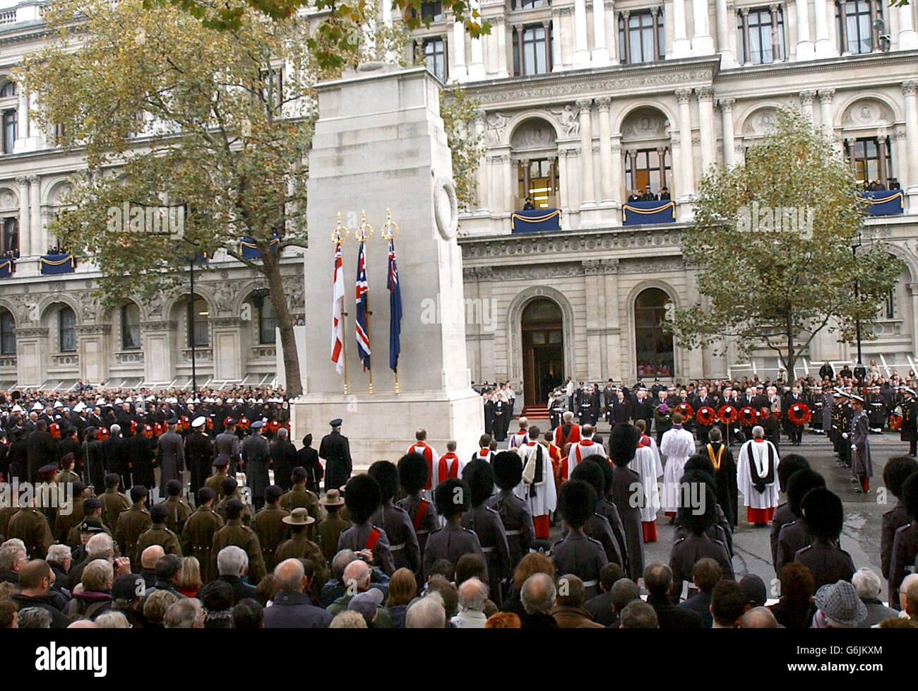 Remembrance Day. The cenotaph at The Remembrance Ceremony in Whitehall ...