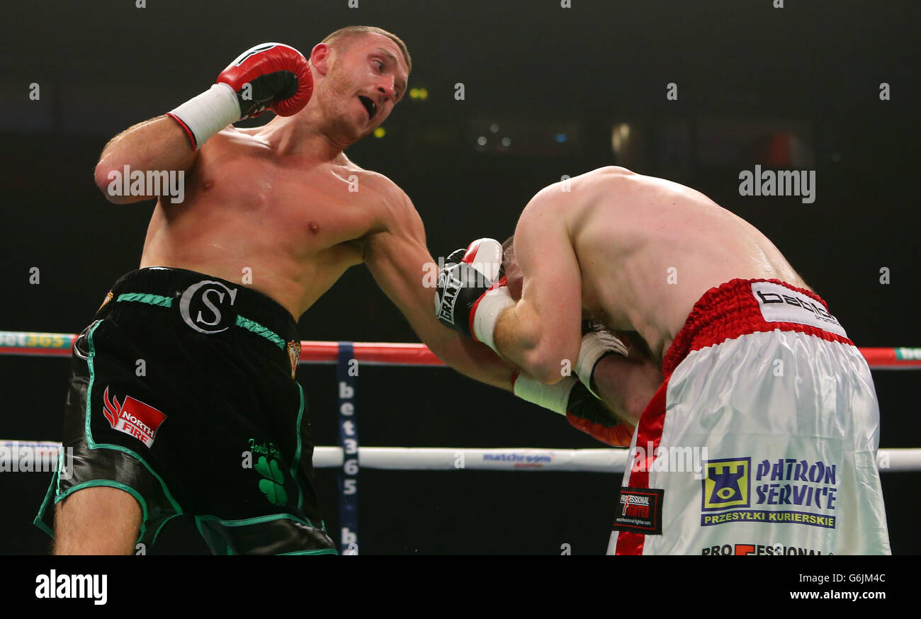 Scott Cardle (left) in action with Krzysztof Szot during their ...