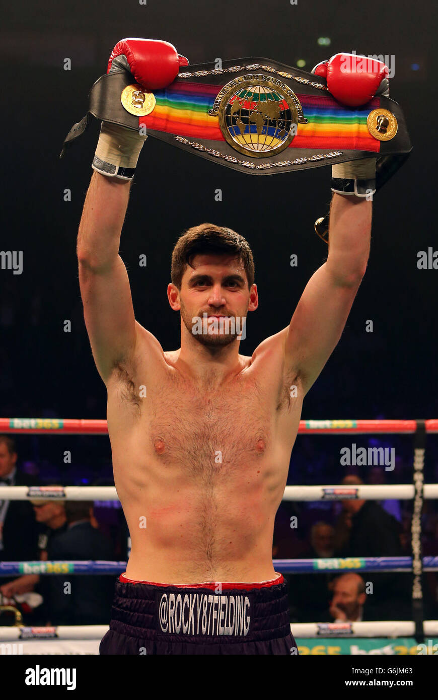 Rocky Fielding celebrates after knocking out Luke Blackledge during ...
