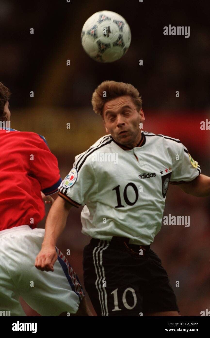 Soccer - Euro 96 Final - Czech Republic v Germany. Germany's Thomas ...