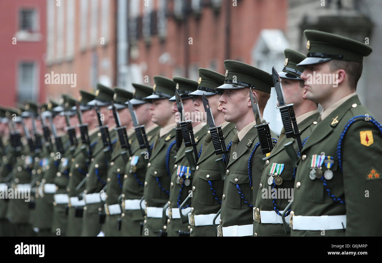 Soldiers take part in a State Ceremony to mark the centenary of the ...