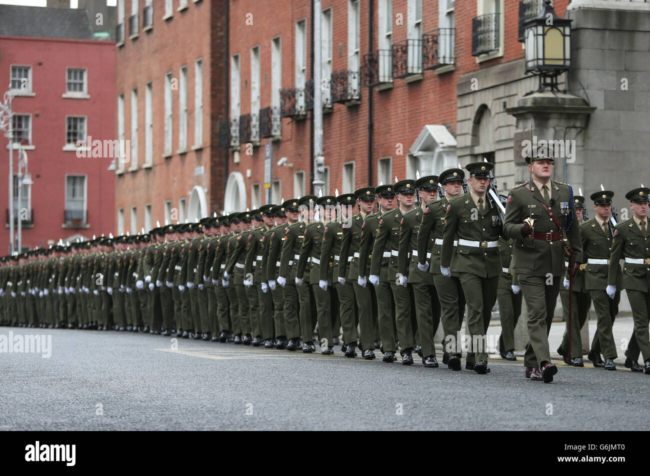 Soldiers take part in a State Ceremony to mark the centenary of the ...