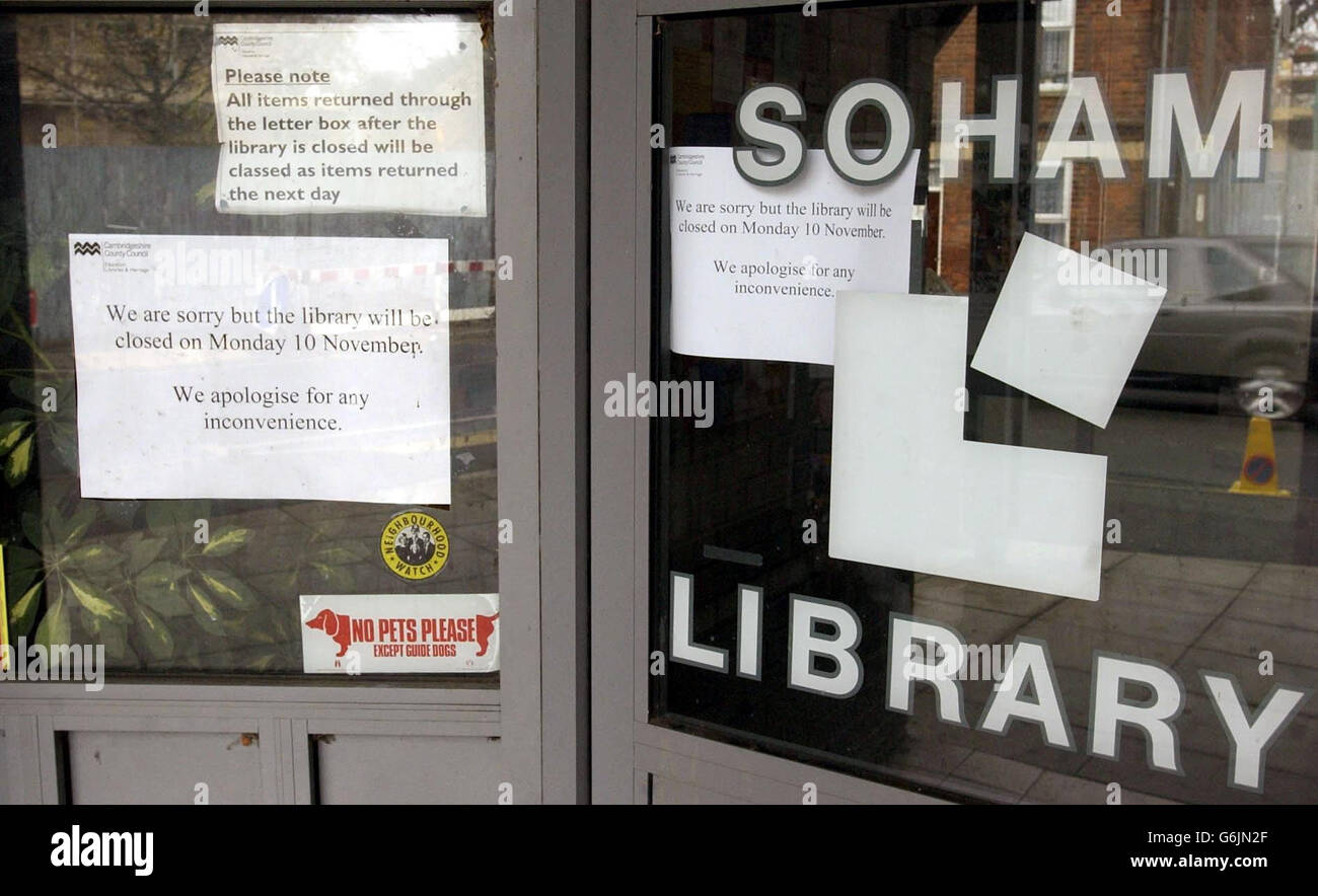 The Soham Library which will remains closed in the Cambridgeshire town ...