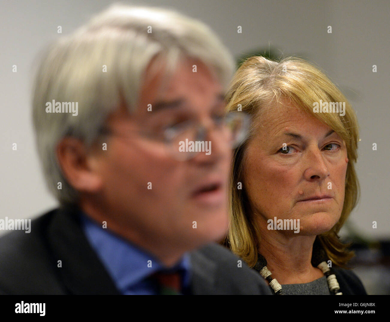 Dr sharon bennett watches her husband andrew mitchell speak hi-res ...