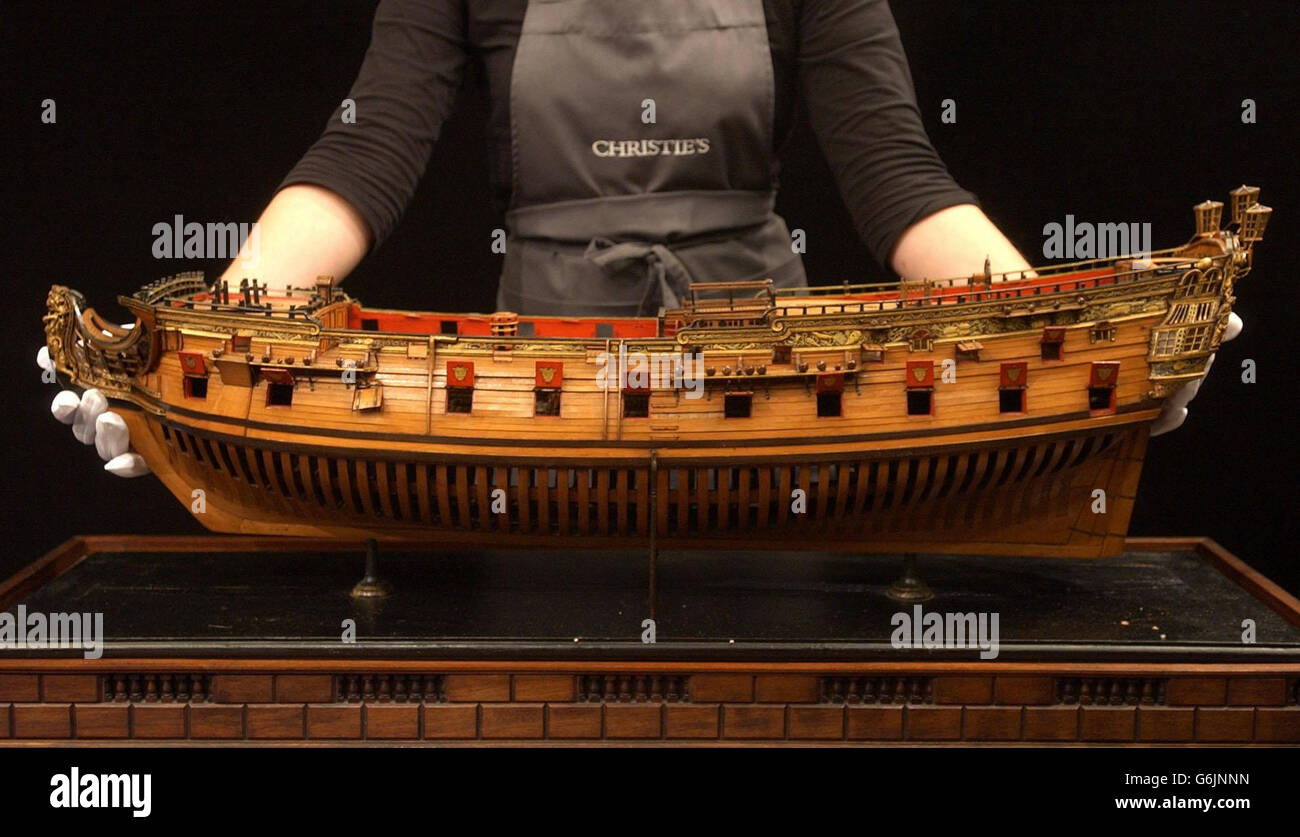 Christie's Auction Model Navel Ship Stock Photo - Alamy