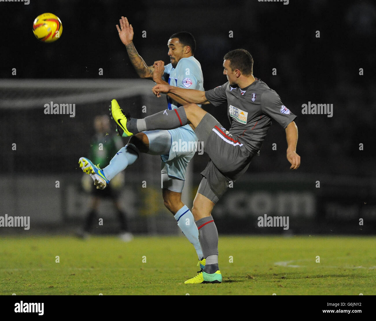 Coventry City's Callum Wilson (left) and Rotherham United's Joe Skarz ...