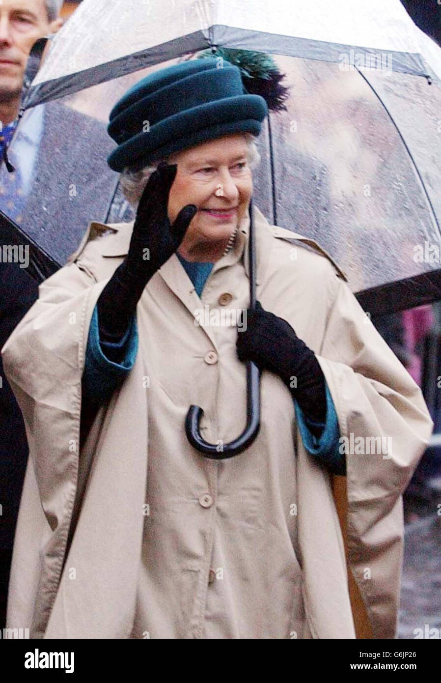 Which she officially opened dressed in an emerald suit hi-res stock ...