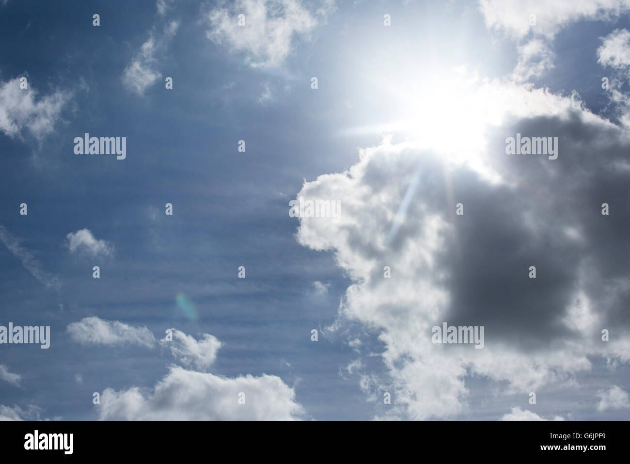 Sunny sky with clouds Stock Photo - Alamy