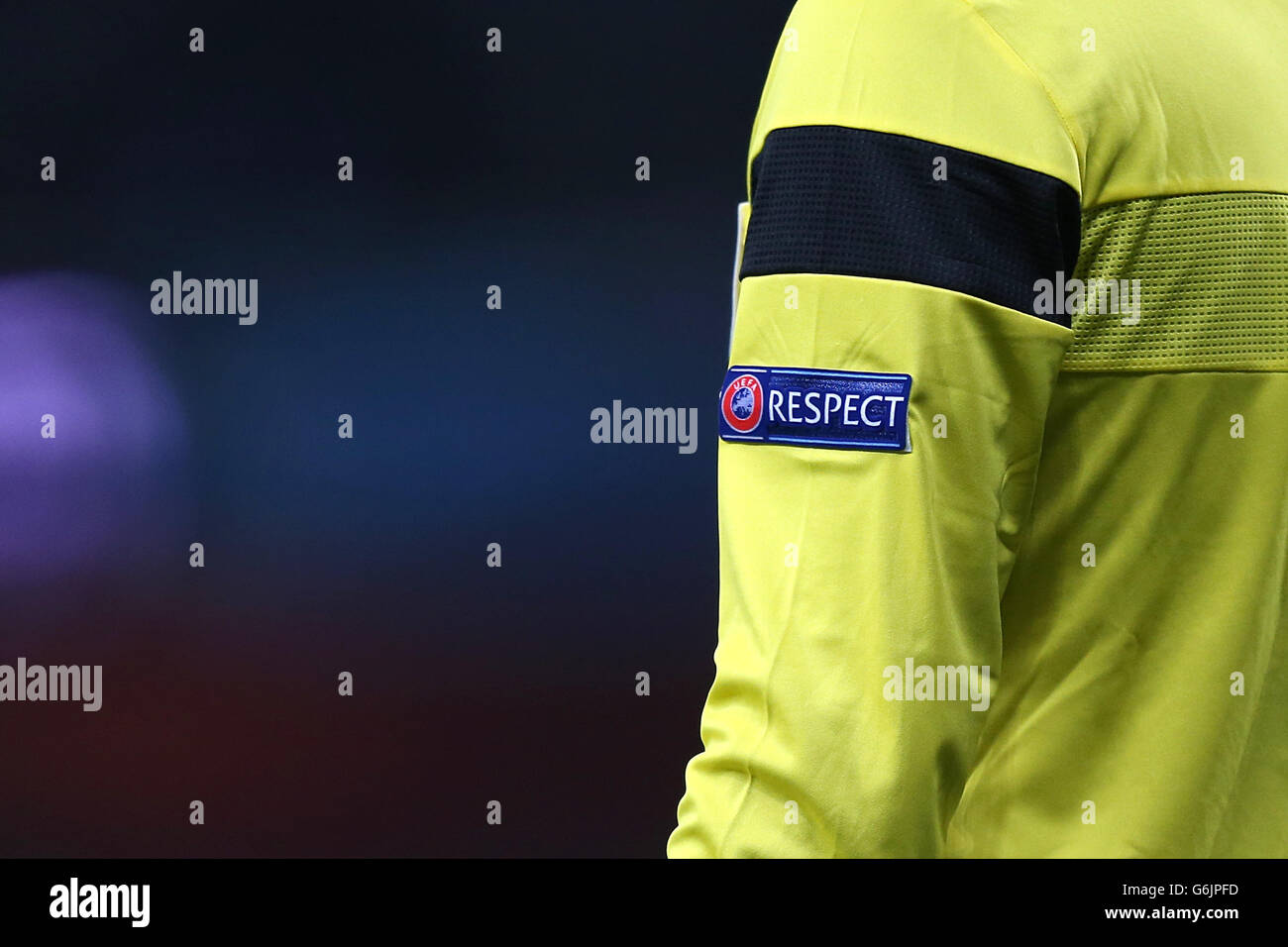 Emirates stadium a respect armband on a referees assistant hi-res stock ...