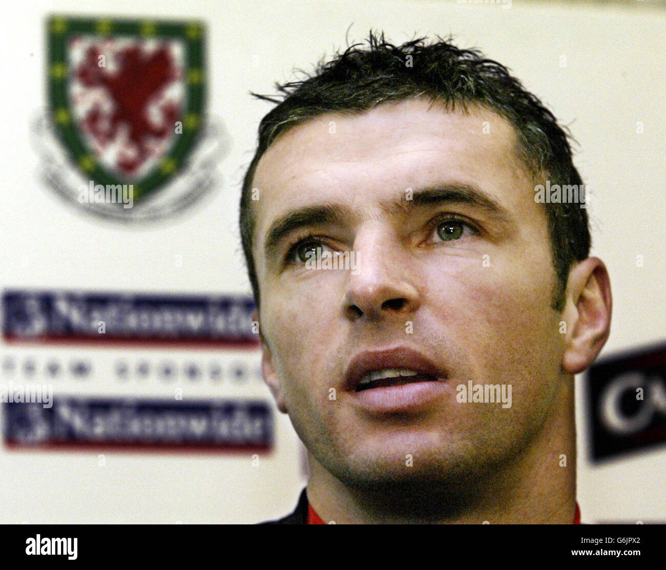 Wales captain Gary Speed during a press conference at the Vale Hotel ...