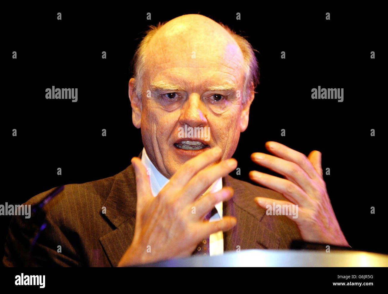 Secretary of the US Treasury John Snow as he addresses the ...