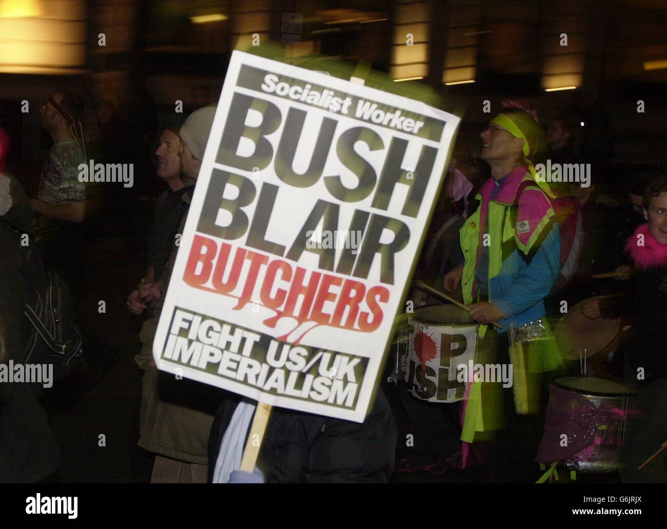 POLITICS Bush Protest Stock Photo - Alamy