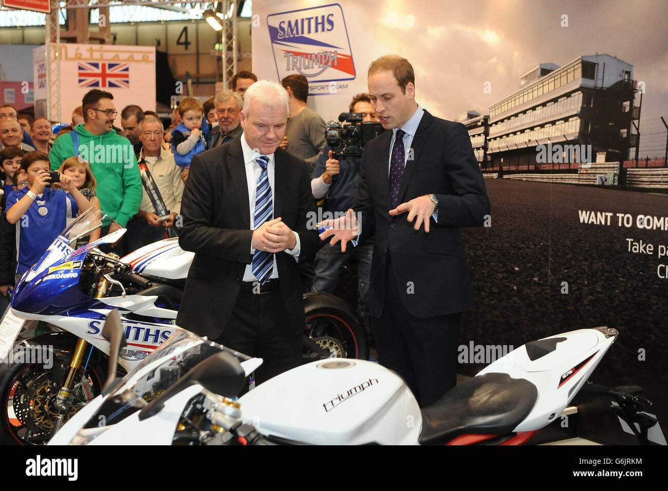 The Duke of Cambridge with Rick Cawley, general manager of Triumph ...