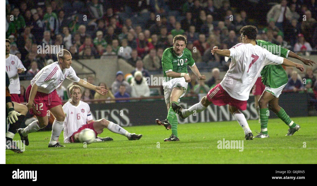 Ireland's Robbie Keane, scores Irelands' third goal, during the Ireland ...