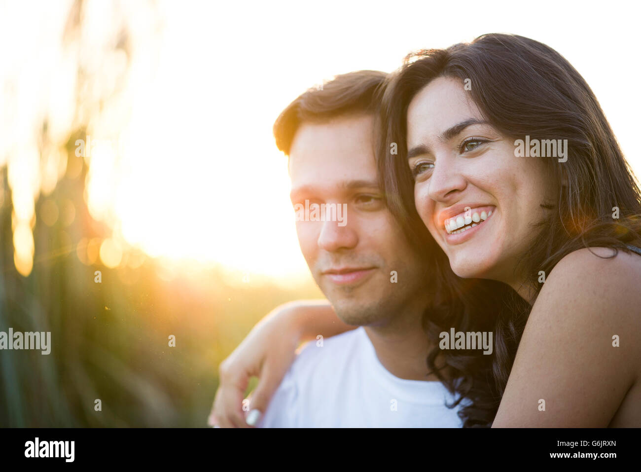 Couple spending time together outdoors Stock Photo - Alamy