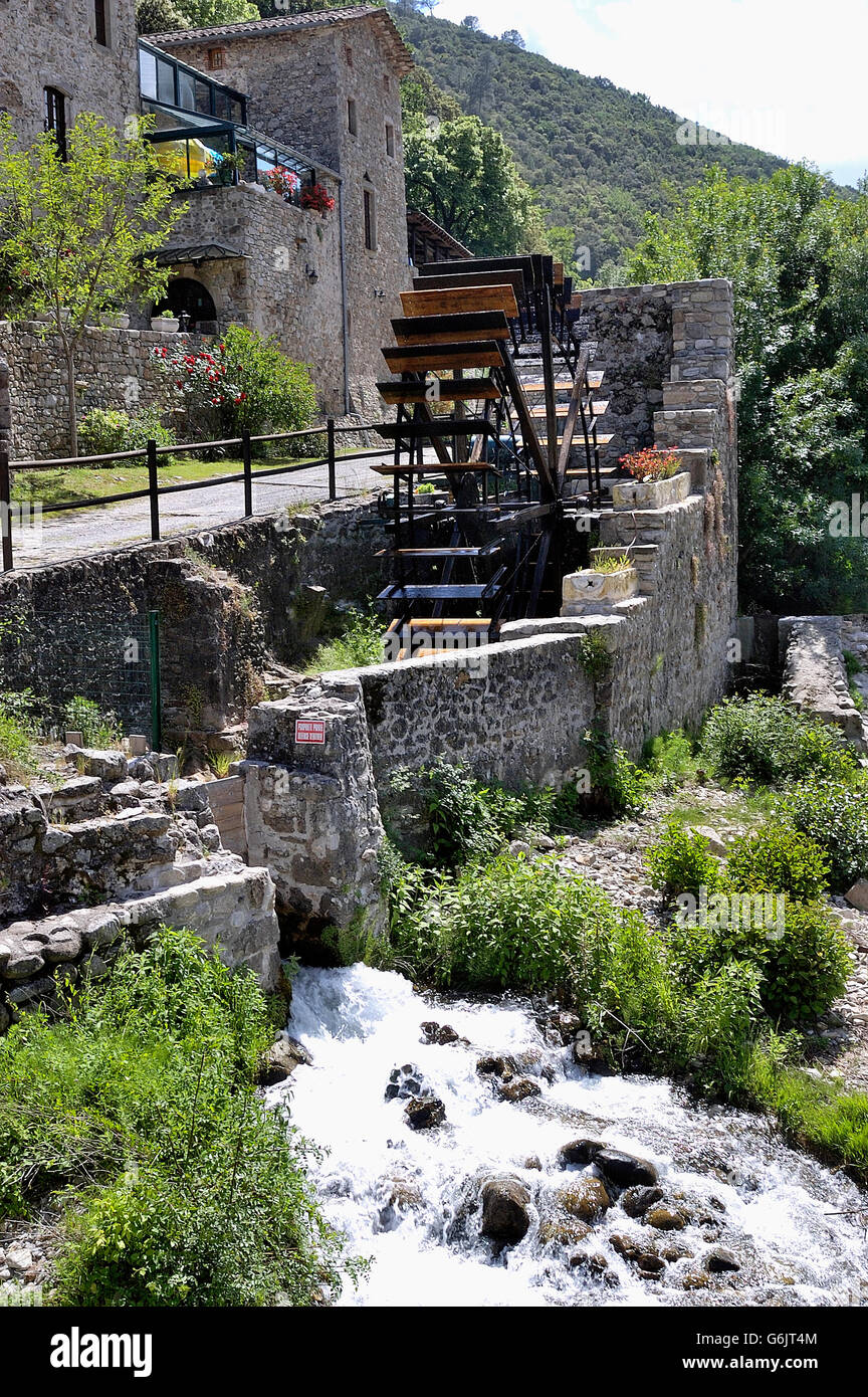 the mill of Corbes in France in the area of the Cevennes Stock Photo ...