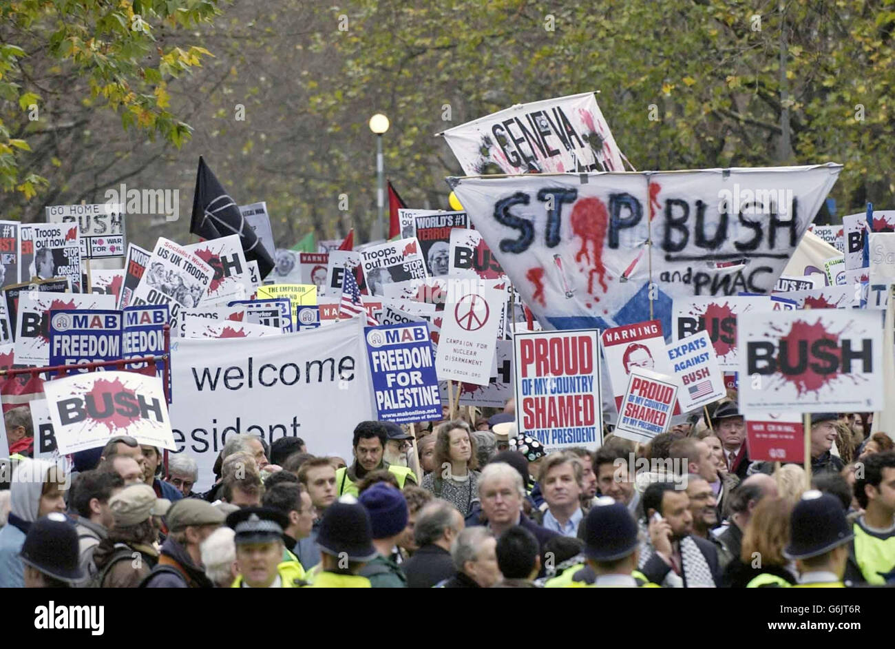 POLITICS Bush Protest Stock Photo - Alamy
