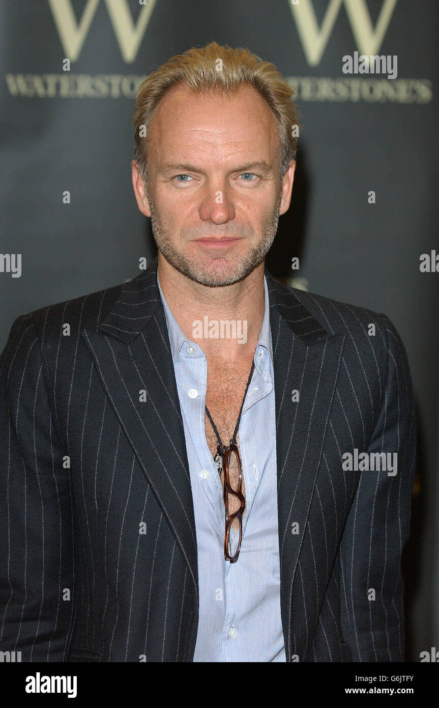 Singer Sting during a photocall and book signing for his autobiography ...