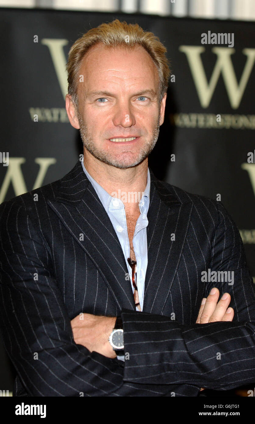 Singer Sting during a photocall and book signing for his autobiography ...