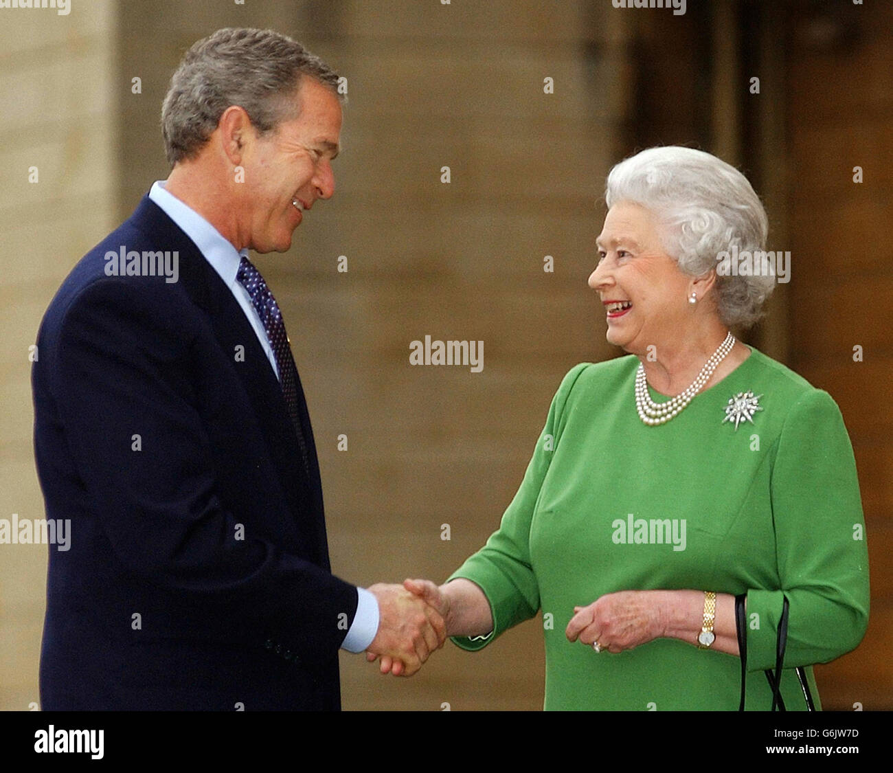 Bush Bids Farewell to Queen Stock Photo - Alamy