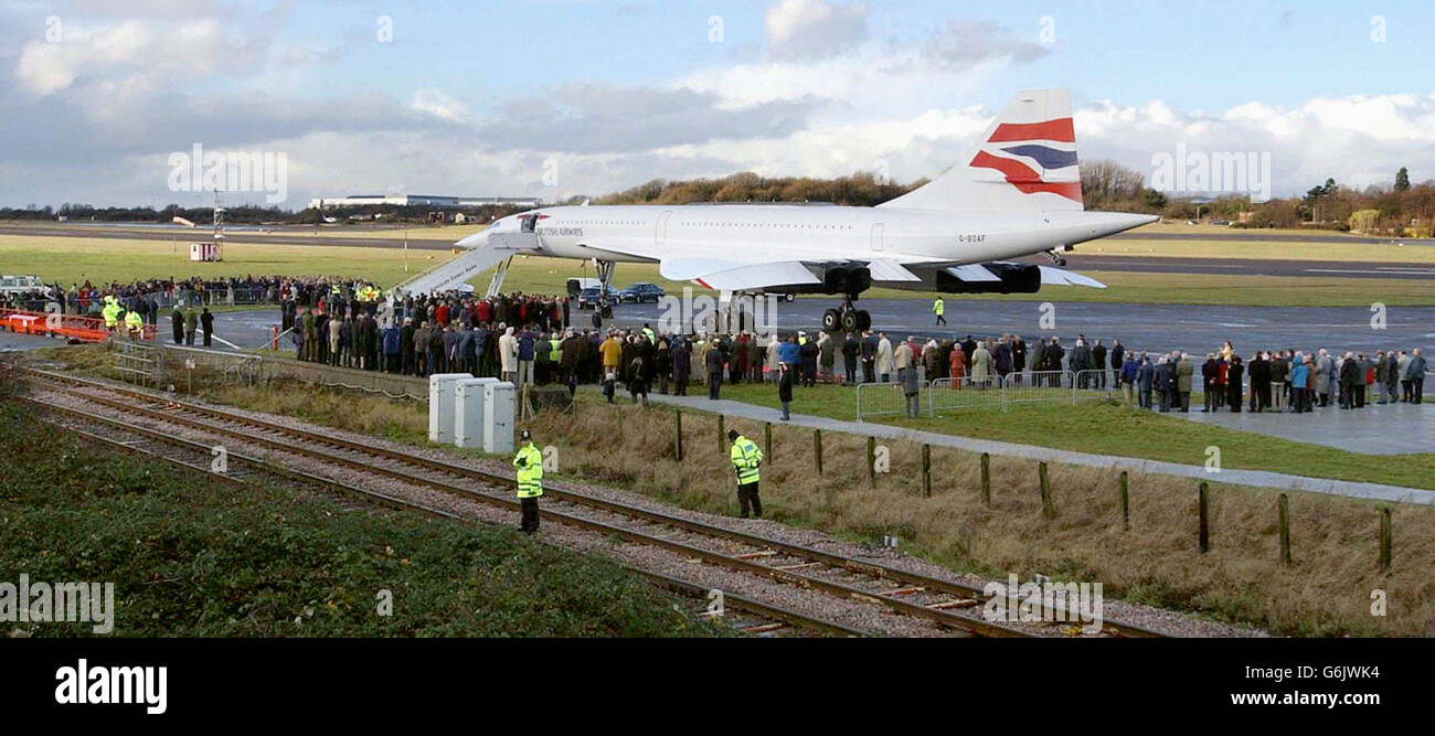 Concorde at rest after touching down at Airbus UK's Filton airfield ...
