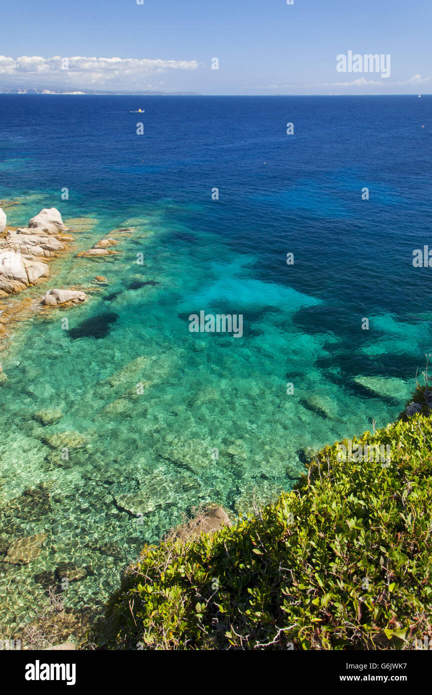 grey rocks in Capo Testa clear water Sardinia Stock Photo - Alamy