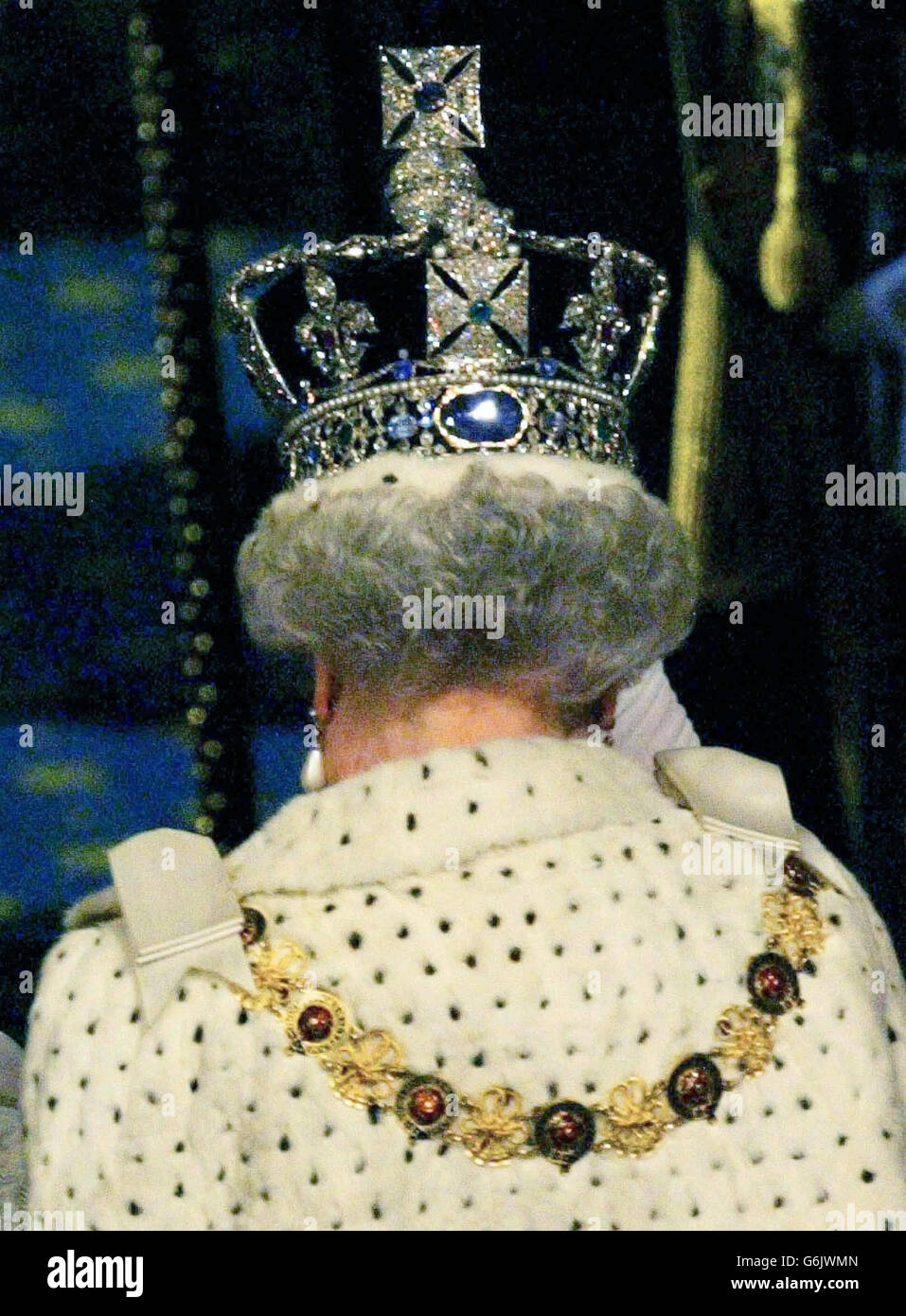 Britain's Queen Elizabeth II leaves the House of Lords, after the State ...