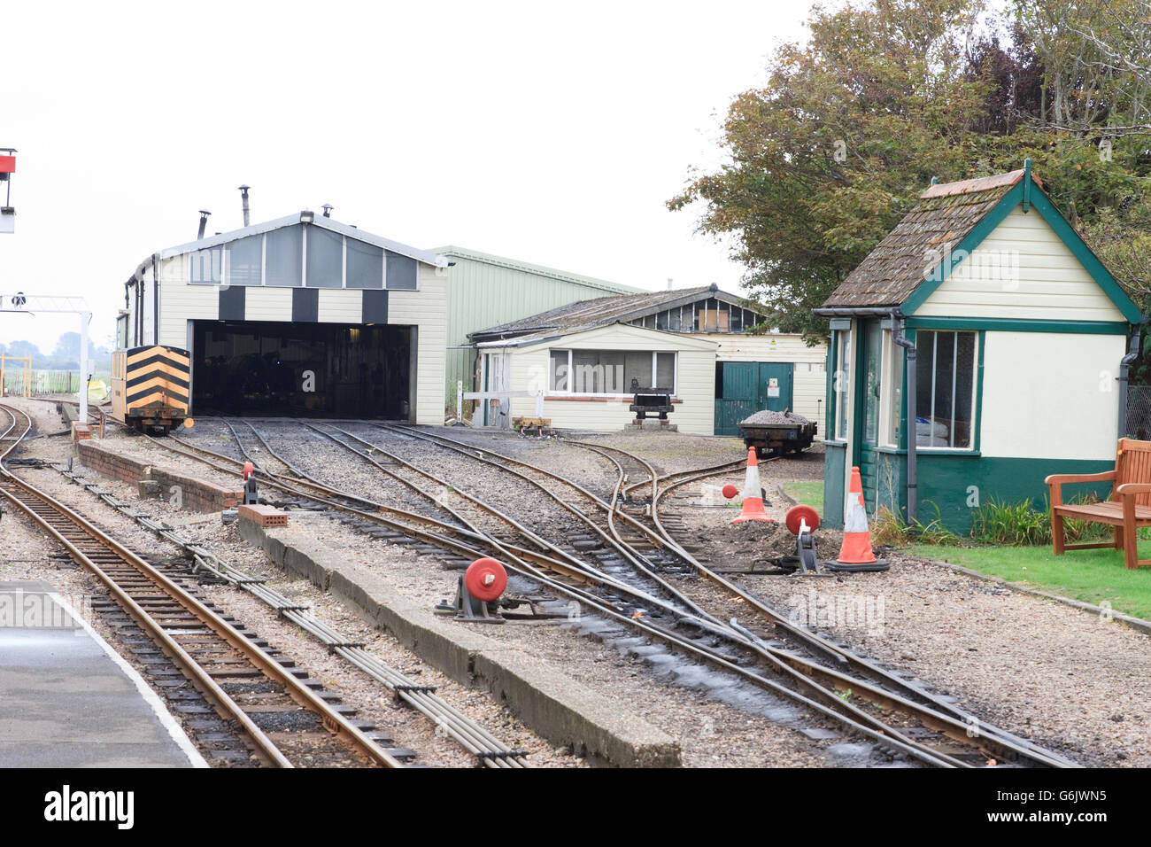 Railway sidings at New Romney Station in Kent, England Stock Photo - Alamy