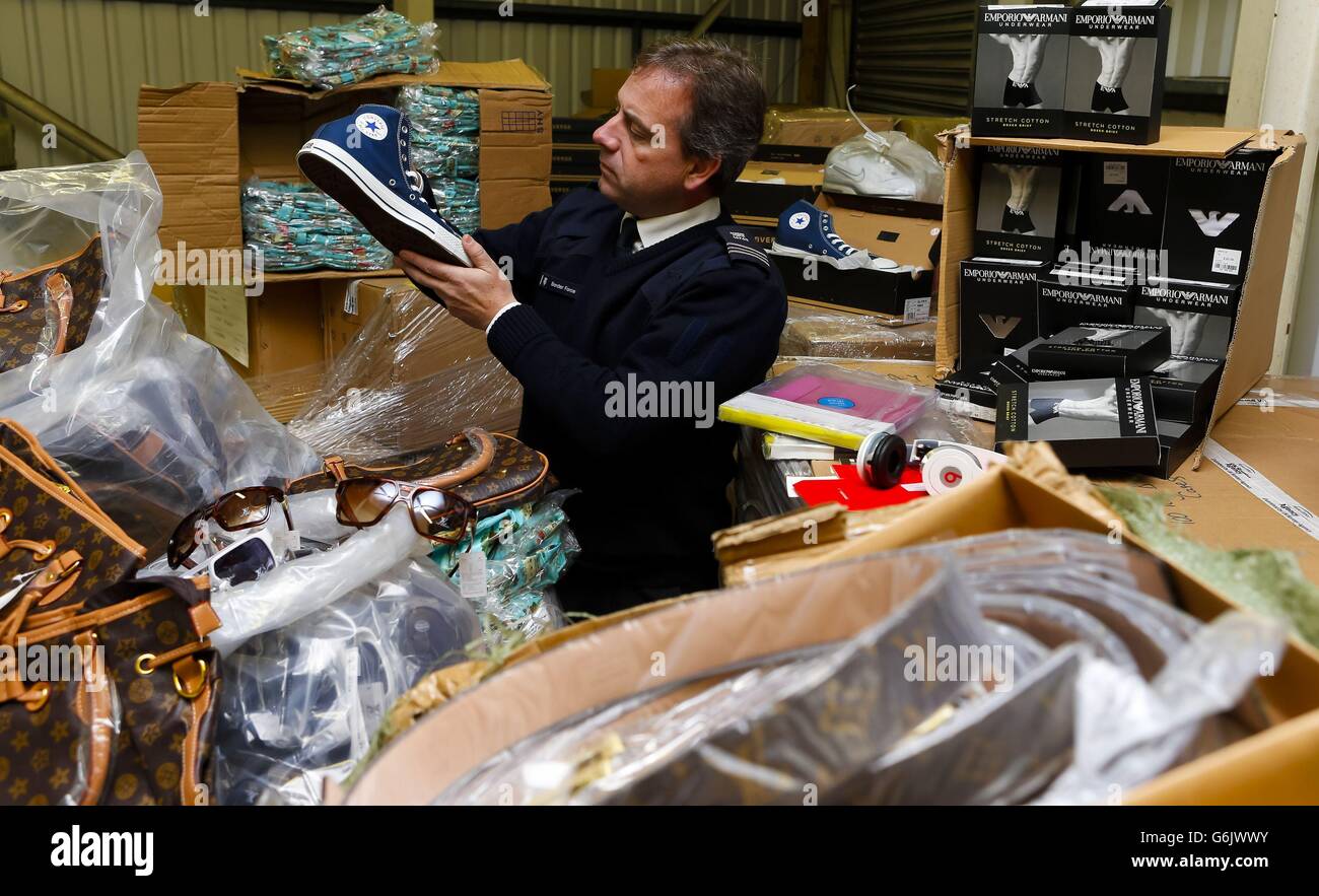 Fake designer imports seized Stock Photo - Alamy