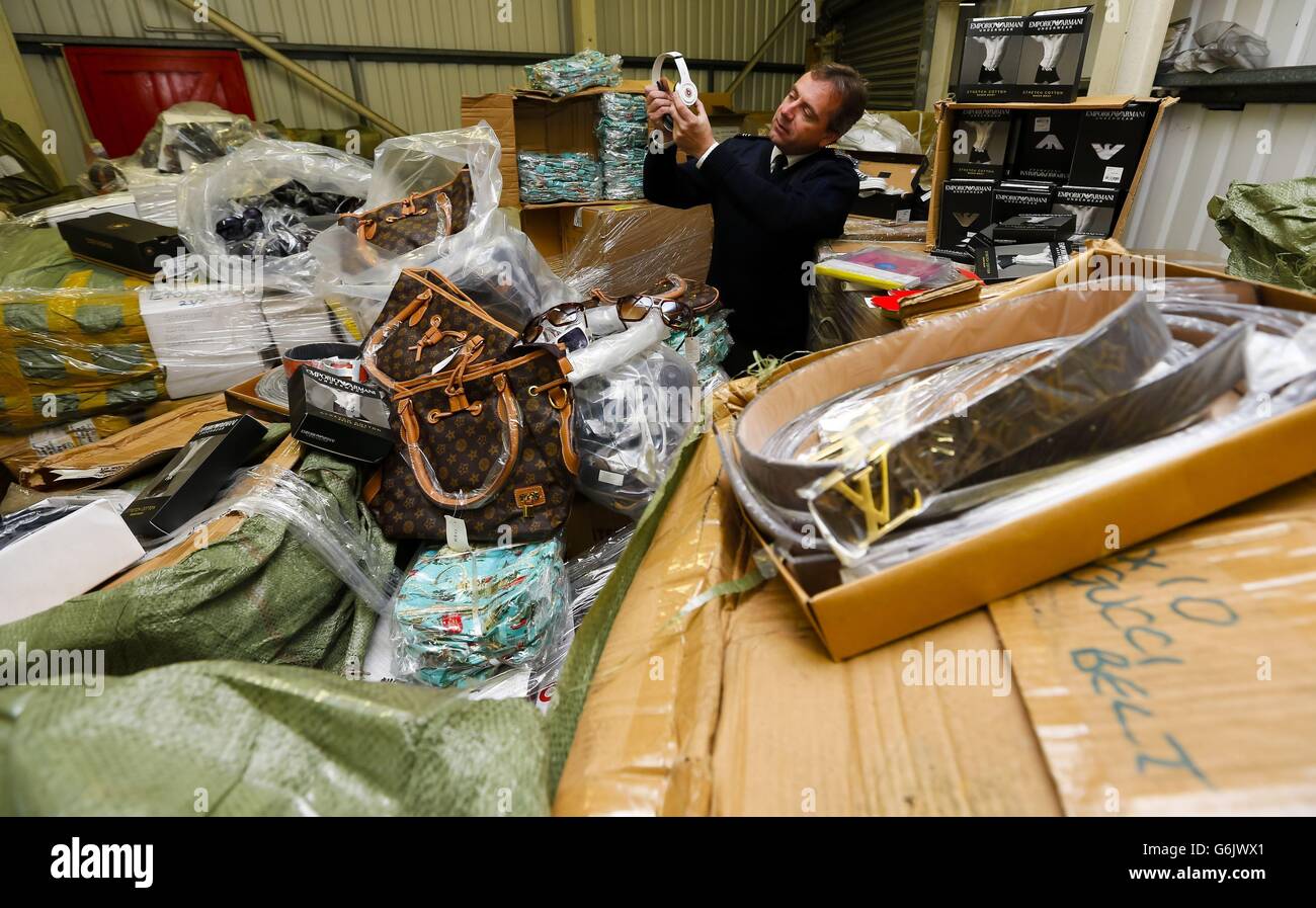 Fake designer imports seized Stock Photo - Alamy