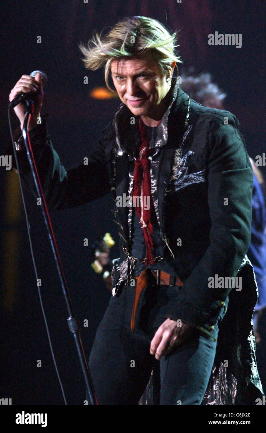 Singer David Bowie performs live in concert as part of The Reality Tour ...