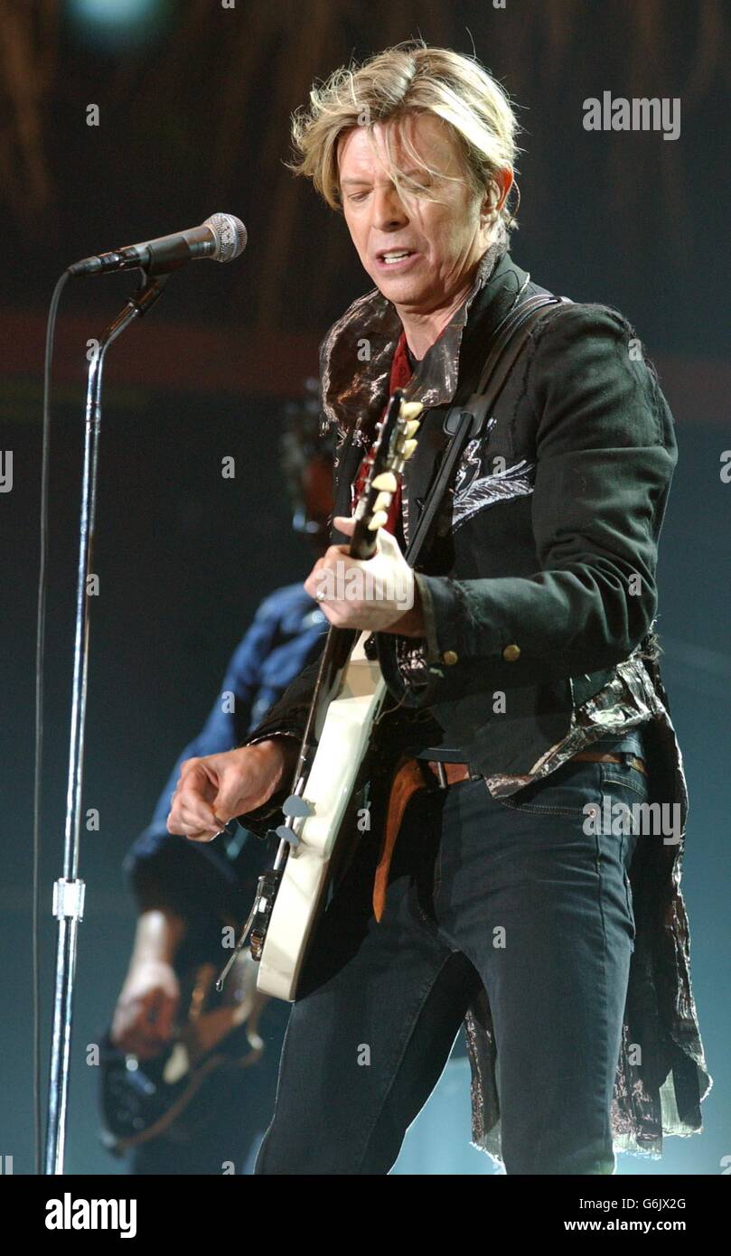 Singer David Bowie performs live in concert as part of The Reality Tour ...