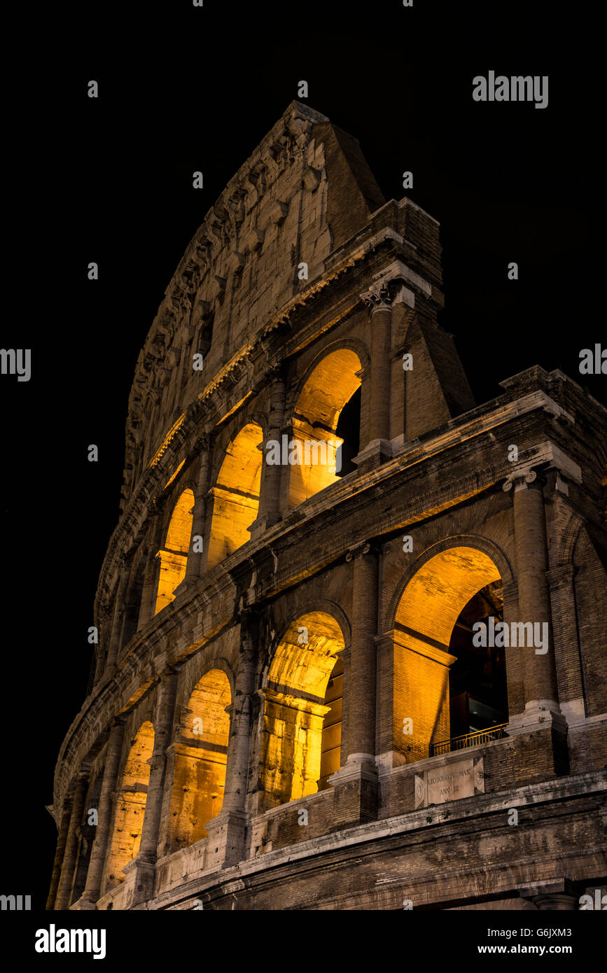 Colosseum, amphitheatre at night, Rome, Lazio, Italy Stock Photo - Alamy