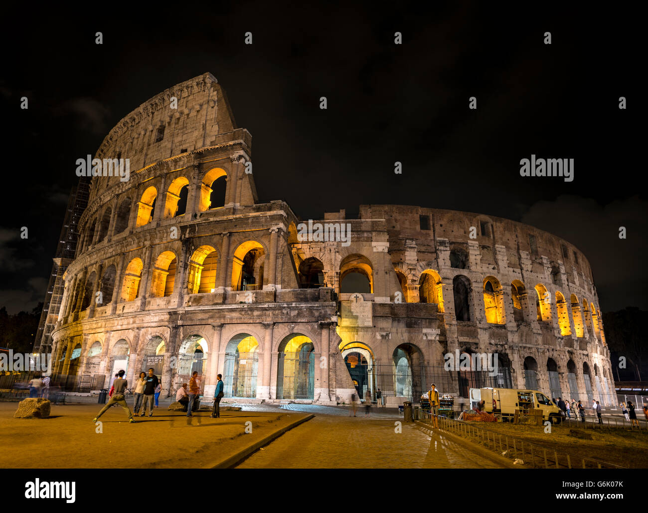 Colosseum, amphitheatre at night, Rome, Lazio, Italy Stock Photo - Alamy