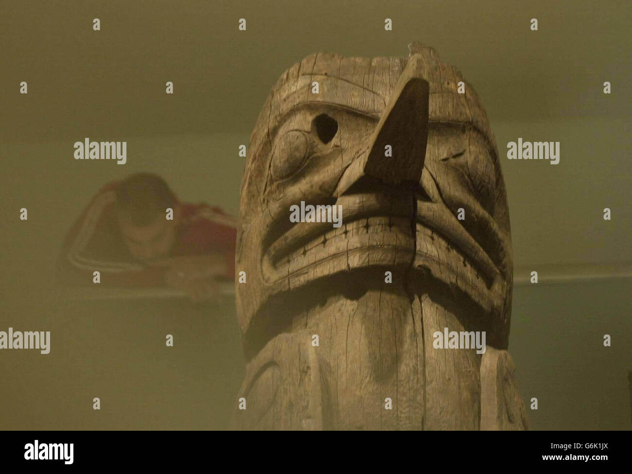 Part of an early and important totem pole from the Nisga'a Nation in ...