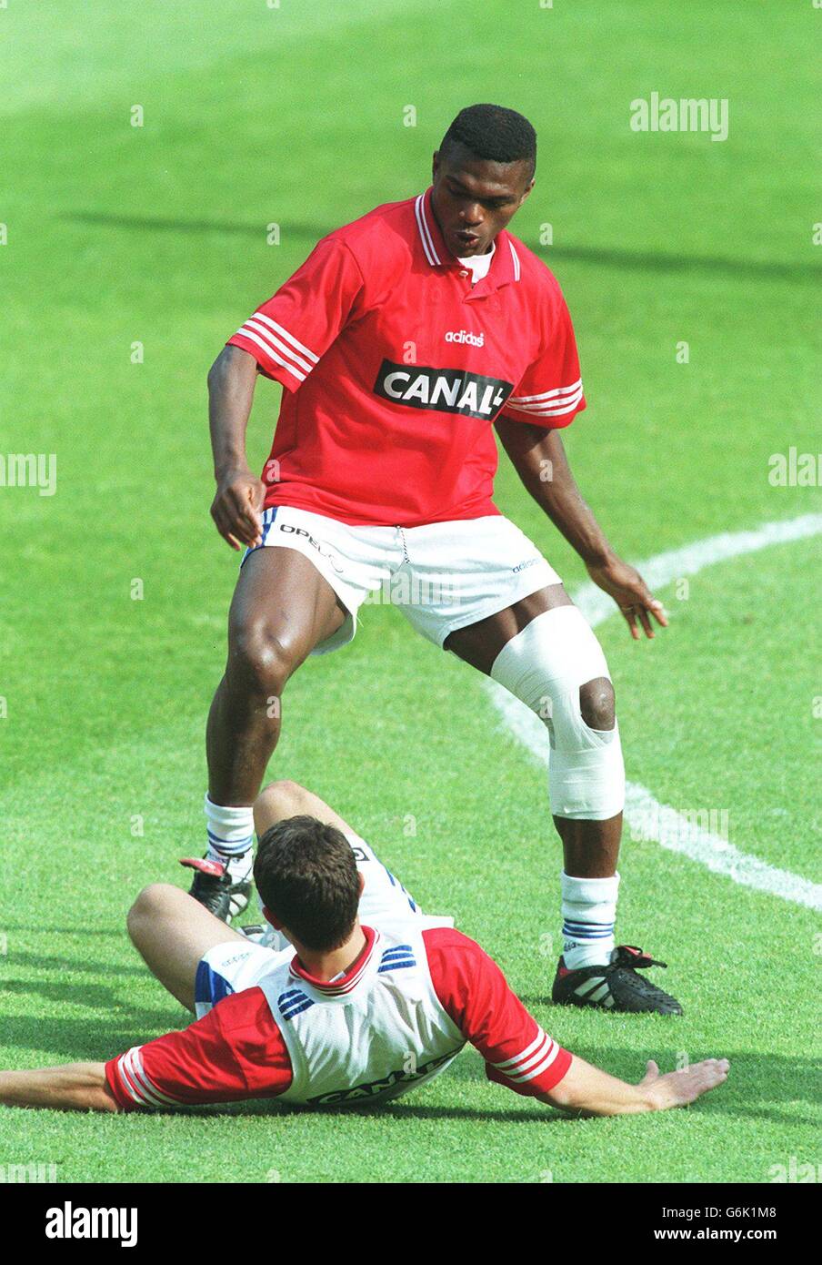 European Championship Soccer-Euro 96-France Training Stock Photo - Alamy