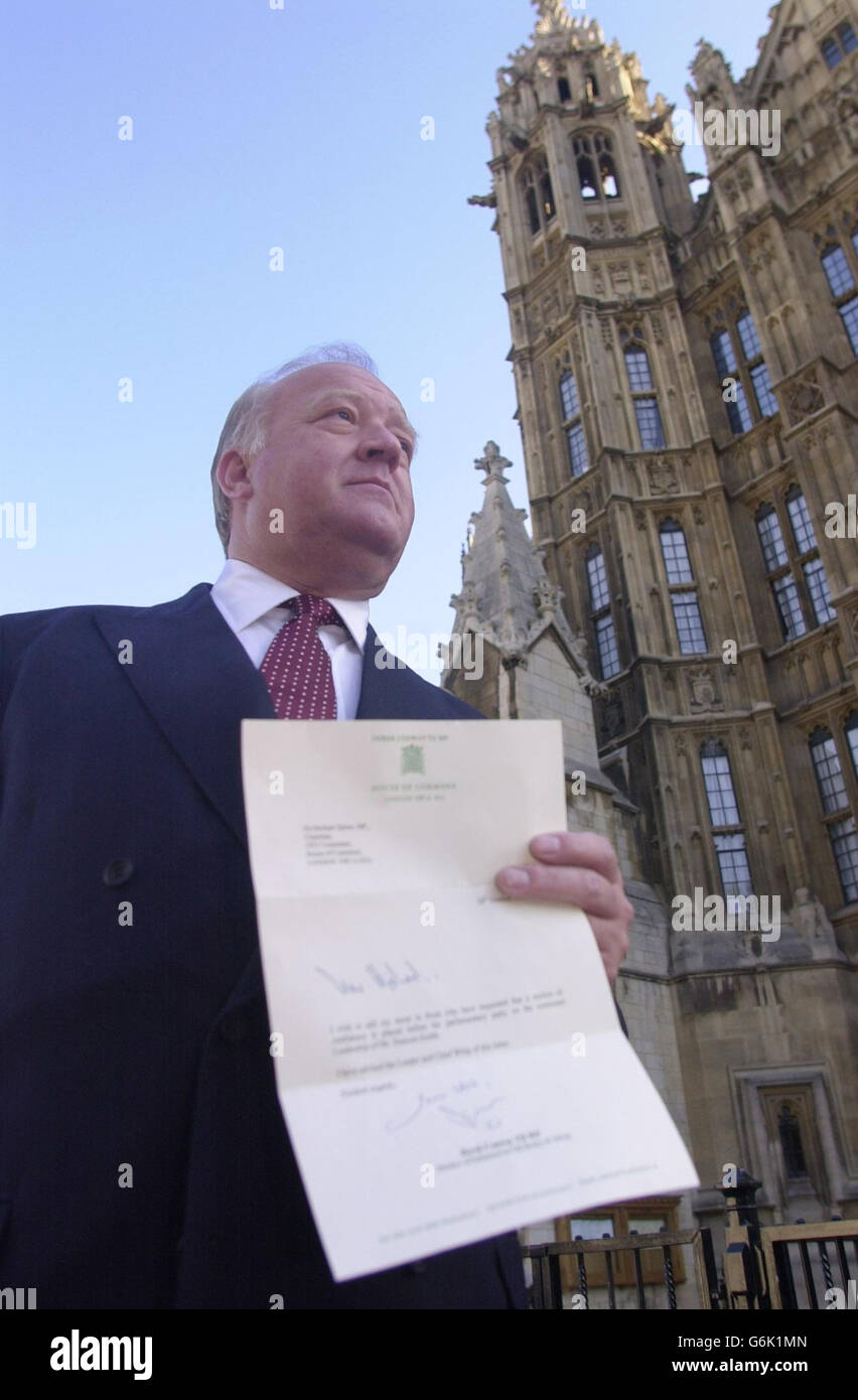 Conservative former whip, Derek Conway, arrives at the House of Commons ...