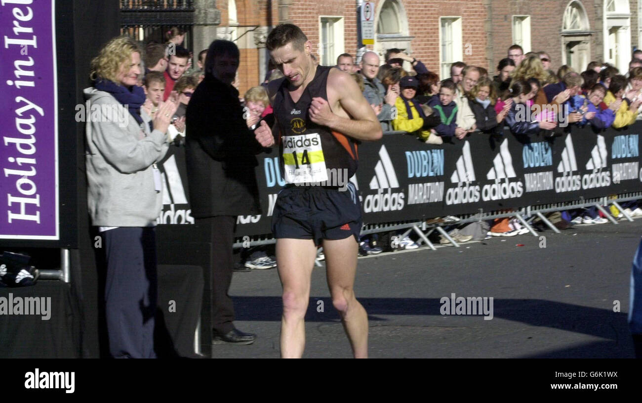 Ireland's Gary Crossan, the first Irish contestant to cross the finish ...