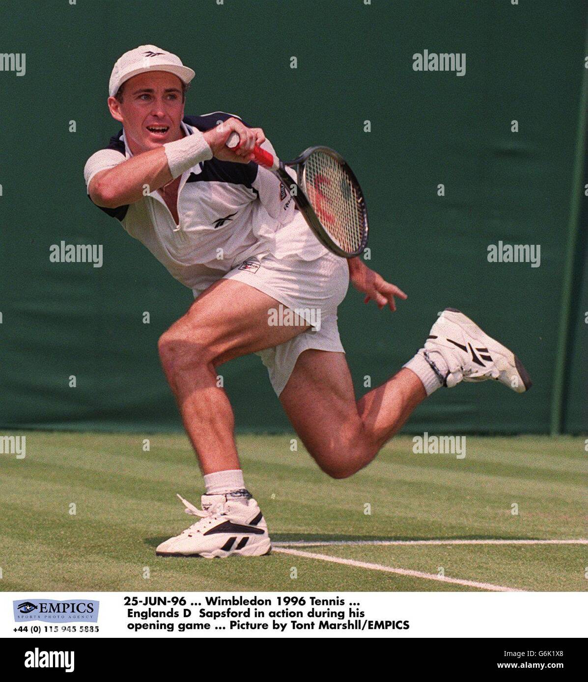 Englands danny sapsford in action during his opening game hi-res stock ...