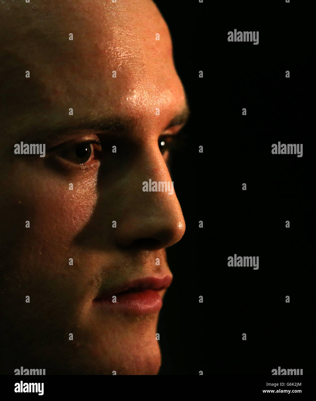 George Groves gives a media interview following a press conference at ...