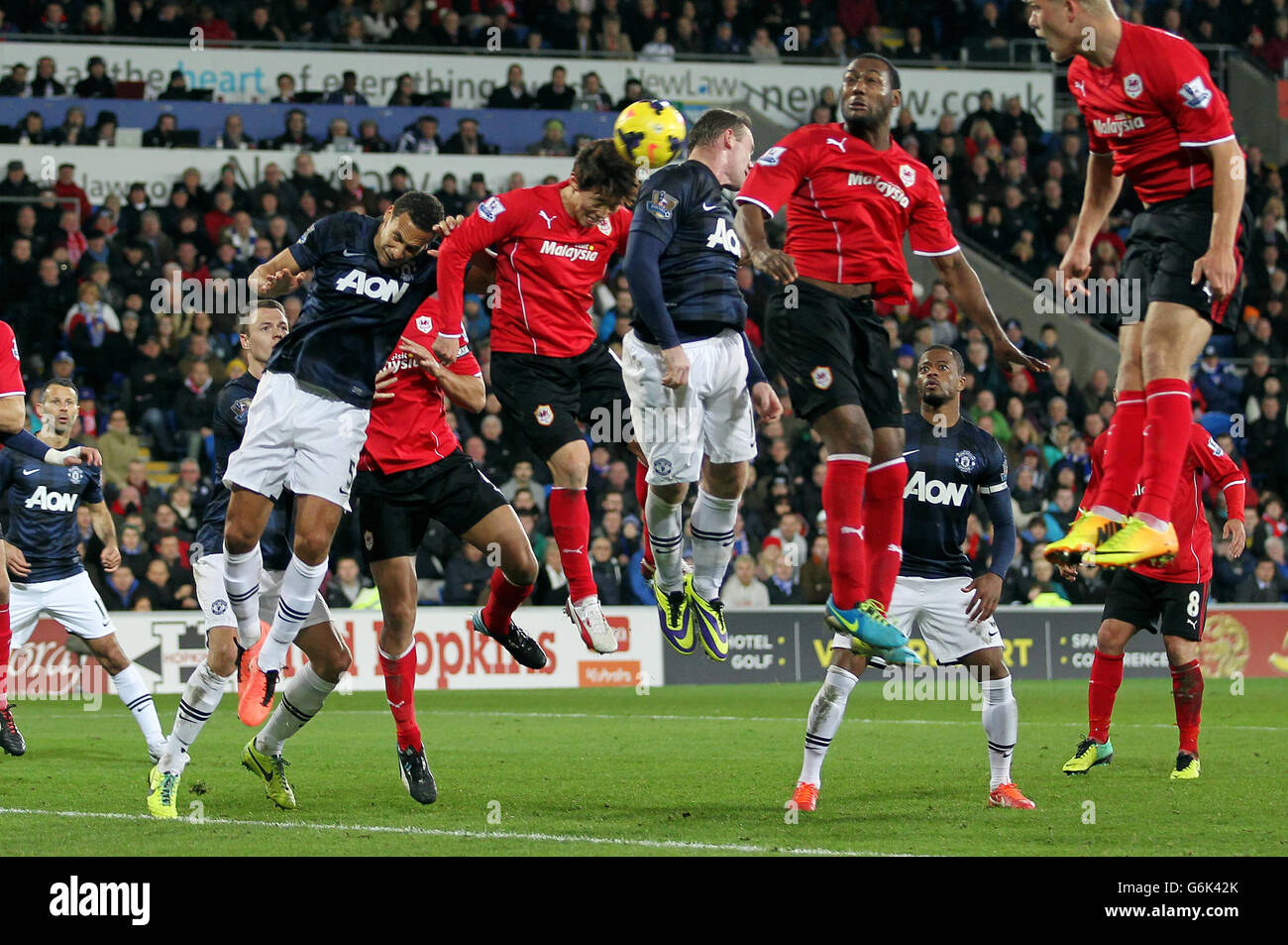 Cardiff citys kim bo kyung centre their goal with header hi-res stock ...