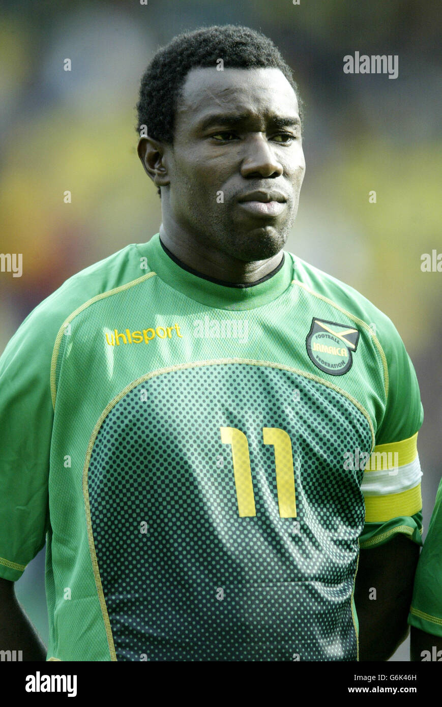 Theodore Whitmore lines up for Jamaica ahead of their 1-0 defeat ...