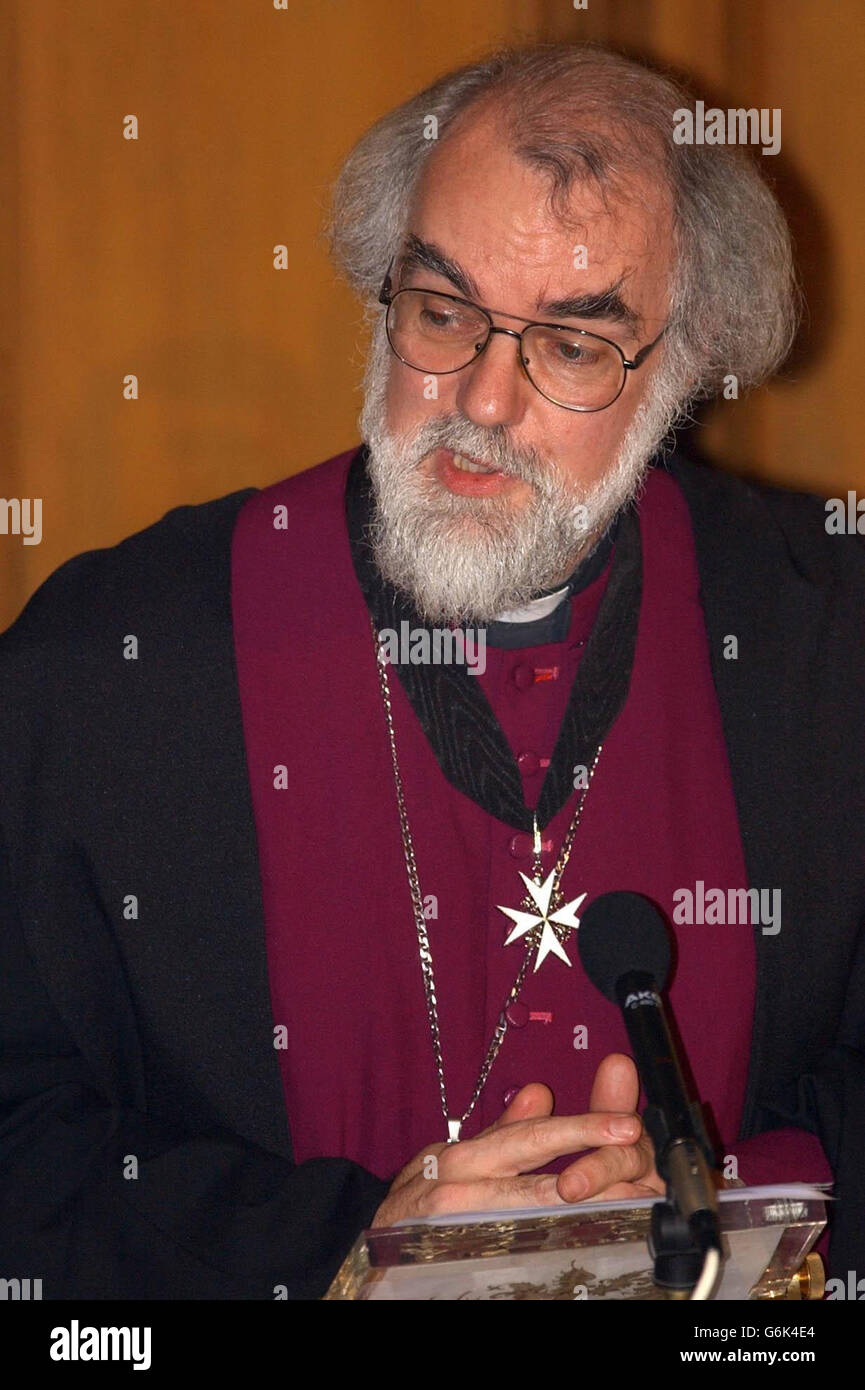 The Archbishop of Canterbury Dr Rowan Williams speaks at the Guildhall ...