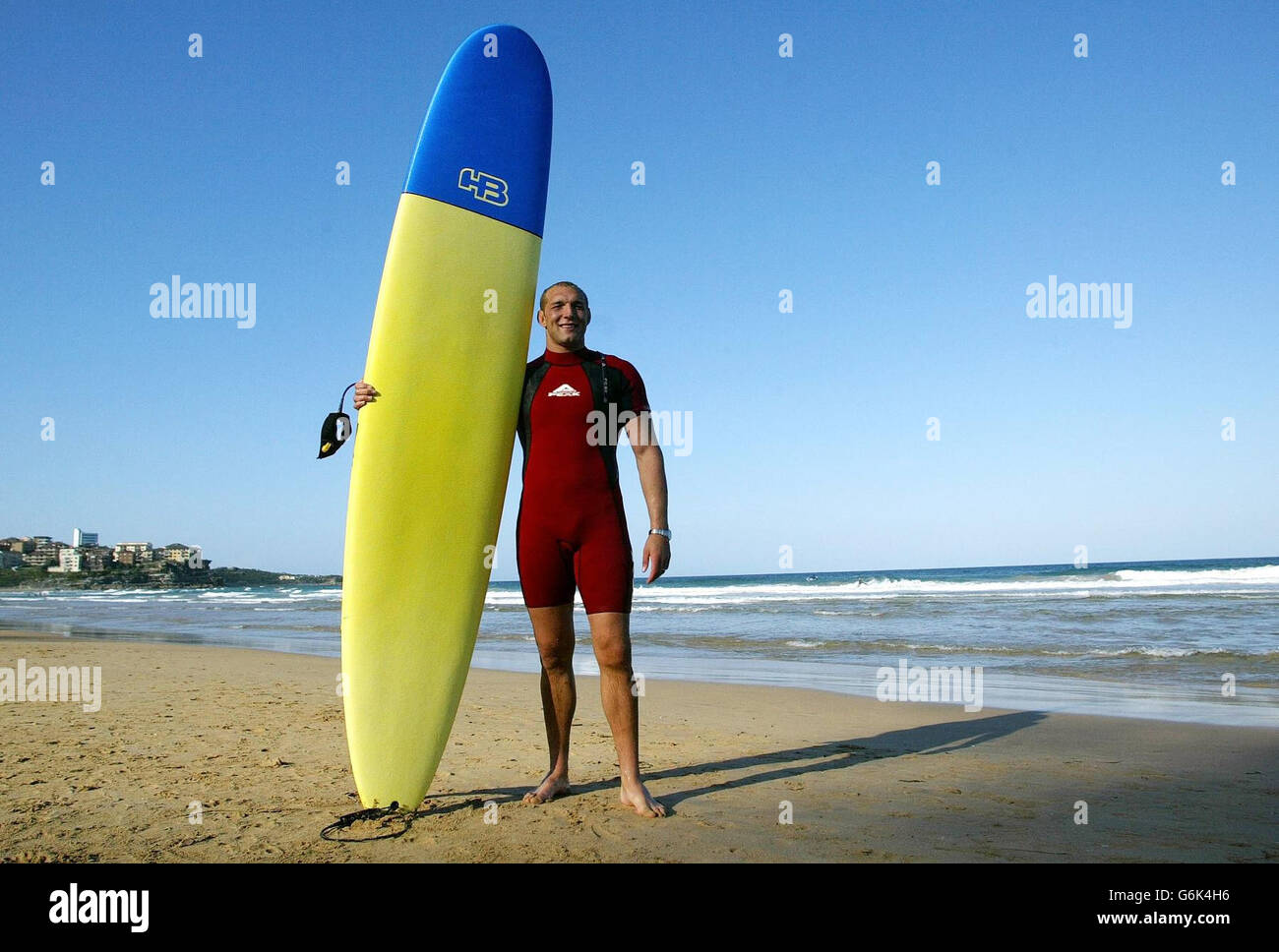 Ben Kay poses with his surf board Stock Photo - Alamy