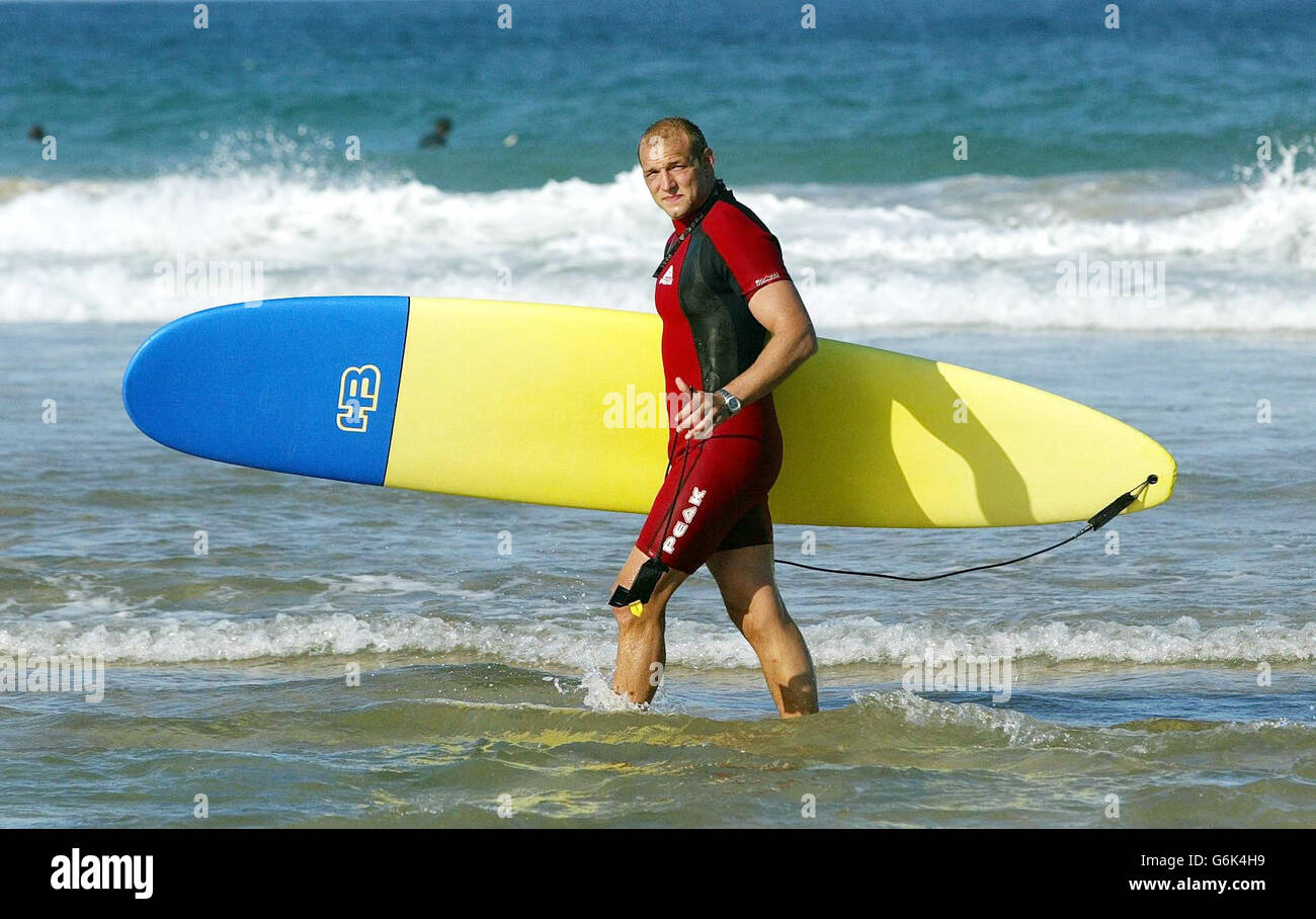 Ben Kay with his surfboard Stock Photo - Alamy