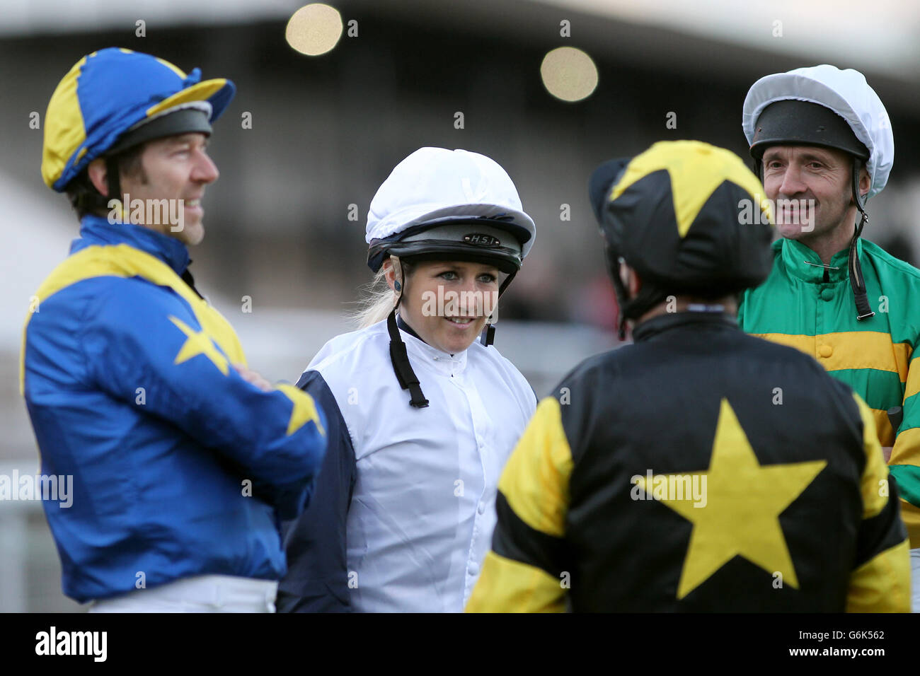 Laura Collett (centre) and Sean Gleeson (left) before The William Hill ...