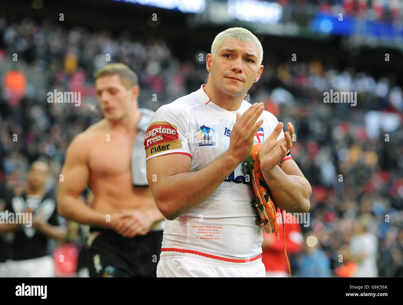 England's Ryan Hall applauds the fans after the World Cup Semi Final at ...